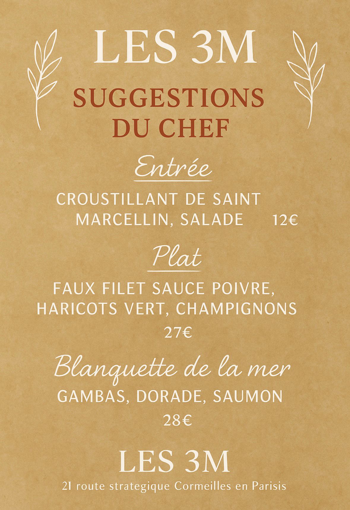 Restaurant Les 3M – 95240 | Restaurant Cuisine française contemporaine ...